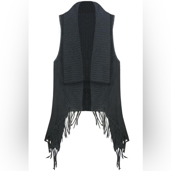 Dex | Sweaters | Dex Fringe Benefits Vest Charcoal Grey | Poshmark